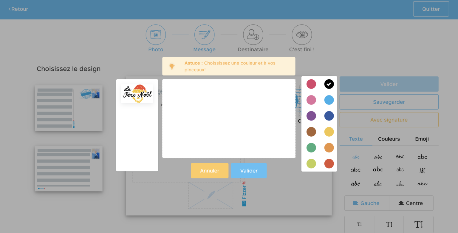 Recevez une carte signée par le Père Noël | Fizzer