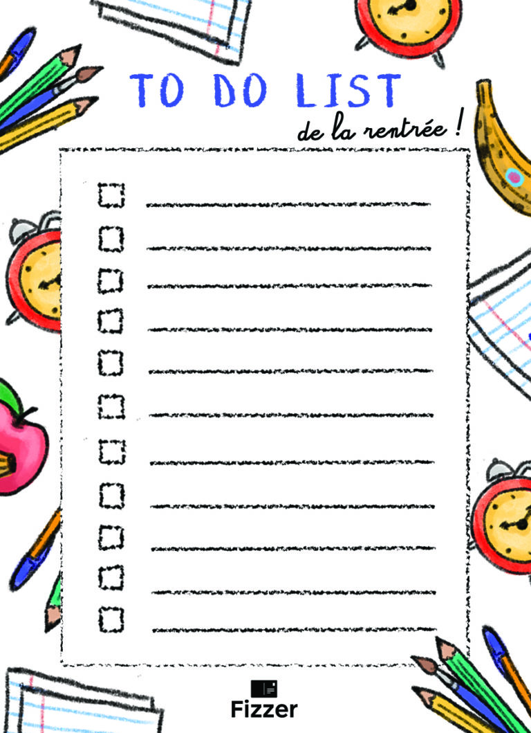 Rentrée : une to-do list à imprimer pour ne rien oublier ! | Fizzer